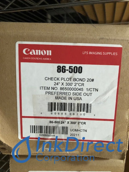 Genuine Canon 8650000045 8356B553AA 86-500 86500 Check Plot Bond Paper ...