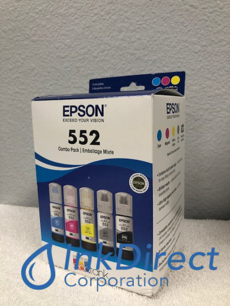 Genuine Epson T552920 T552920-S Epson 552 Ink Bottle Photo Black Cyan ...