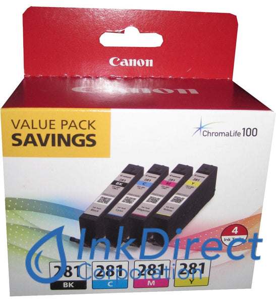 Genuine Canon 2091C005 2091C005AA CLI-281 BK/C/M/Y Ink Jet Cartridge ...