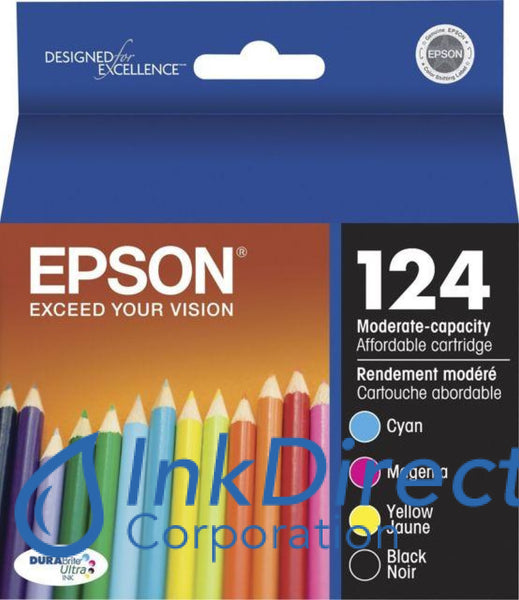 Genuine Epson T124120BCS T124120-BCS Epson 124 BCMY Ink Jet Cartridge ...