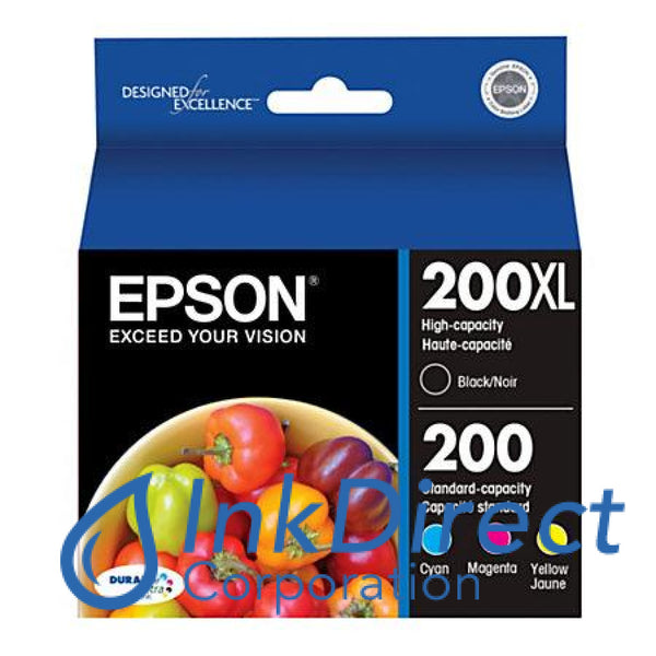 Genuine Epson T200XLBCS T200XL-BCS T200 Black XL Cyan Magenta Yellow S ...