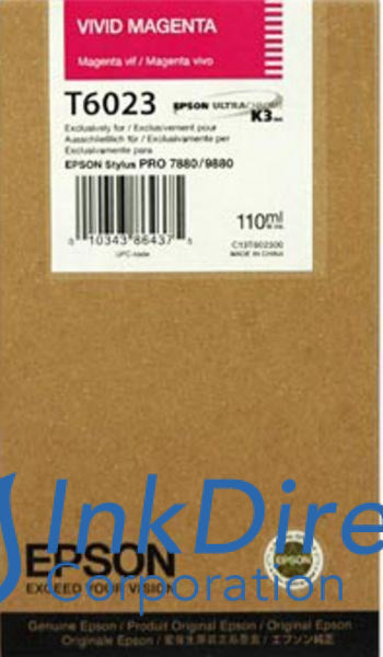Genuine Epson T602300 T6023 Ink Jet Cartridge Vivid Magenta – Ink ...