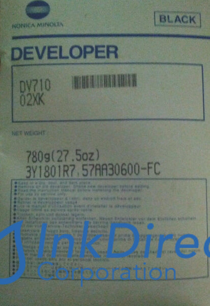 Genuine Konica Minolta 02XK DV-710 DV710 Developer / Starter Black ...