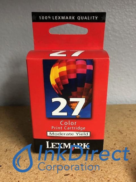 Genuine Lexmark 10N0227 Lex 27 Moderate Yield Ink Jet Cartridge Color ...
