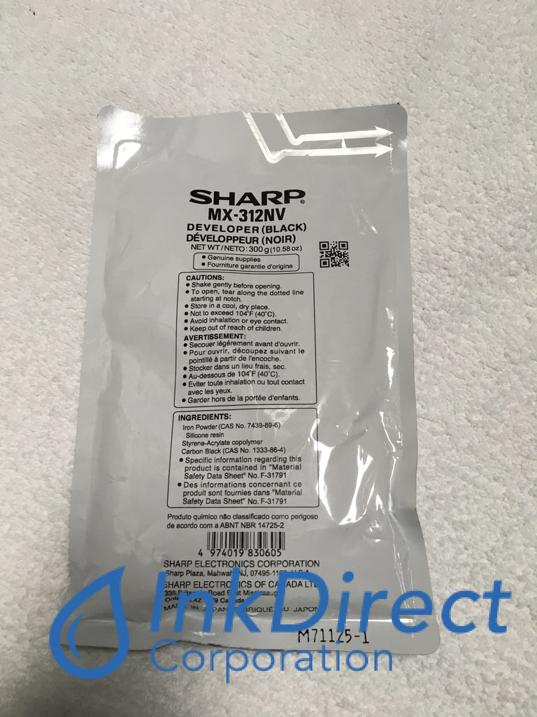 Genuine Sharp MX312NV MX-312NV Developer Black MX-M260 M264N M266N M31 – Ink Direct Corporation