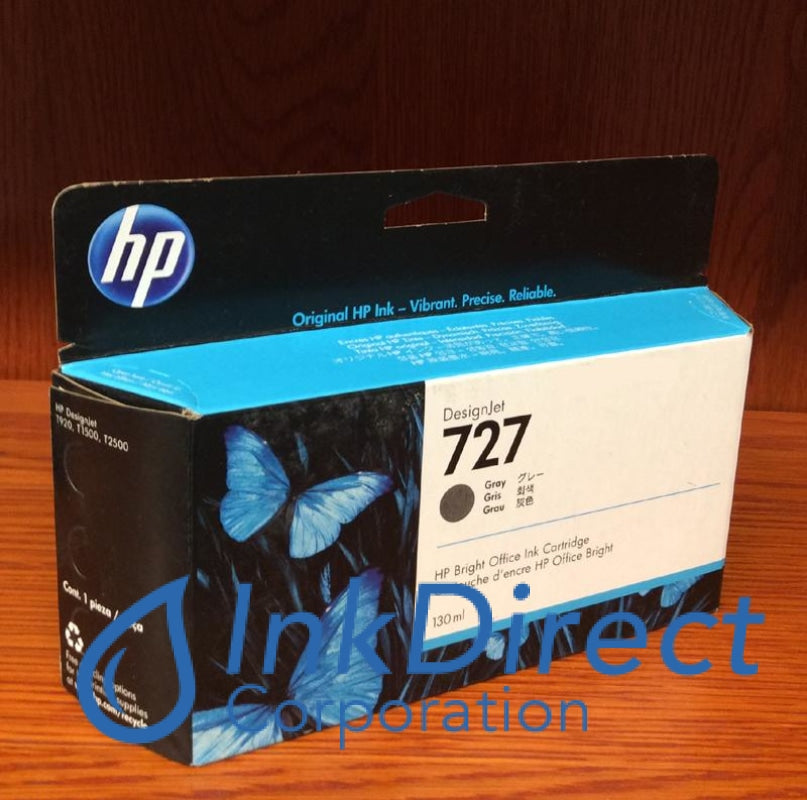 HP B3P24A HP 727 Ink Jet Cartridge Gray ( 1 - 130 ML / Box ) DesignJet ...